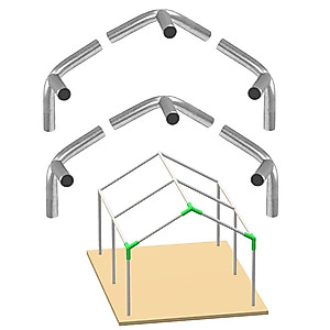Canopy Fittings 1-3/8" High Peak Carport Connectors Set for Shelter Deck Shed Frame 6, 9, 12, 15 Legs, 6/Pack (3-Way Galvanized)