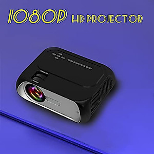 Mini Projector Portable Projector Compatible with HDMI/VGA/AV/DVD/USB/Headphone Jack/Laptop/ iOS & Android Apartment Must Haves Electronics Tech Gadgets Birthday Gifts for Men Personalized Gifts