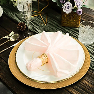 Nicunom 12 Pack Gold Charger Plates, 13 Inch Round Charger Plates with Hammered Rim, Plastic Charger Plate for Wedding Dinner Party Event Decoration