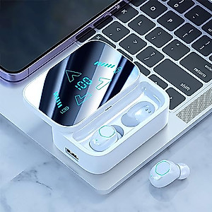 Yrmaups Bluetooth Headphones Wireless Earbuds, with 95Hr Running-Time Sports Ear Buds with 850mAh Digital Display Charging Case, IPX4 Water Proof, with Micro Cordless Earphone