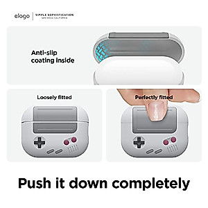 elago AW5 Compatible with AirPods Pro 2nd Generation Case (2022), Classic Handheld Game Console Design Case Compatible with AirPods Pro 2, Lanyard Included [Light Grey]