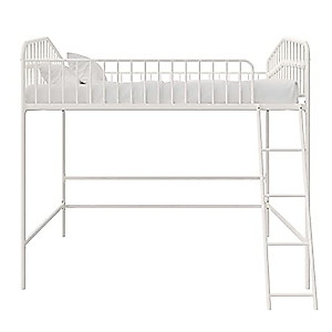 Novogratz Bushwick Metal Full Loft Bed, Off White