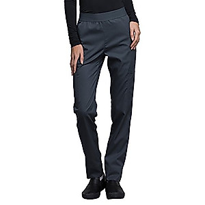 Cherokee Luxe Women Scrubs Pant Natural Rise Tapered Leg CK040, M, Pewter