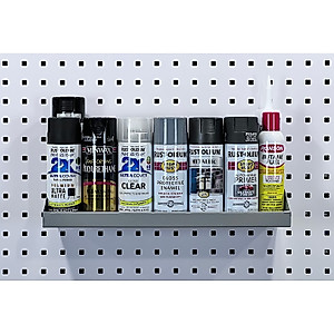 Triton Products 56186 LocHook 18-Inch Width by 6-1/2-Inch Deep Epoxy Powder Coated Shelf for LocBoard, Gray