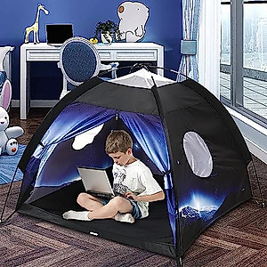 Kids Play Tent Lucky Castle Playhouse for Boys and Girls Easy Fun Dome Tent Camping Playground Pop Up Tent for Kids Indoor and Outdoor Imaginative Play Perfect Kid's Gift (World Stars)