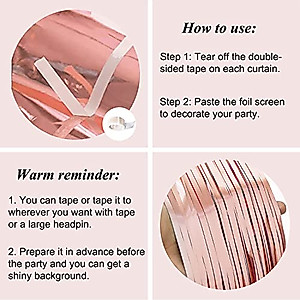 Navy Blue Rose Gold Happy Birthday Party Decorations Kit for Women Girls Men, Banner, Flower Pompoms, Fringe Curtain, Cake Topper, Foil Balloons for 16th 18th 21st 30th 40th 50th 60th Party Supplies