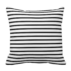 Emvency Throw Pillow Cover Colorful Garden Black and White Stripes Modern Decorative Pillow Case Home Decor Square 16 x 16 Inch Pillowcase