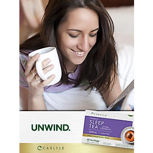 Carlyle Sleep Tea | 60 Tea Bags | Caffeine Free | Herbal Blend | Bedtime Tea | with Valerian Root | Helps Promote Restful Sleep | Vegetarian, Non-GMO, Gluten Free