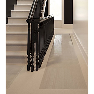 Clear Plastic Runner Rug Carpet Protector Mat Ribbed Multi-Grip (Clear Plastic, 26" in x 60" in)