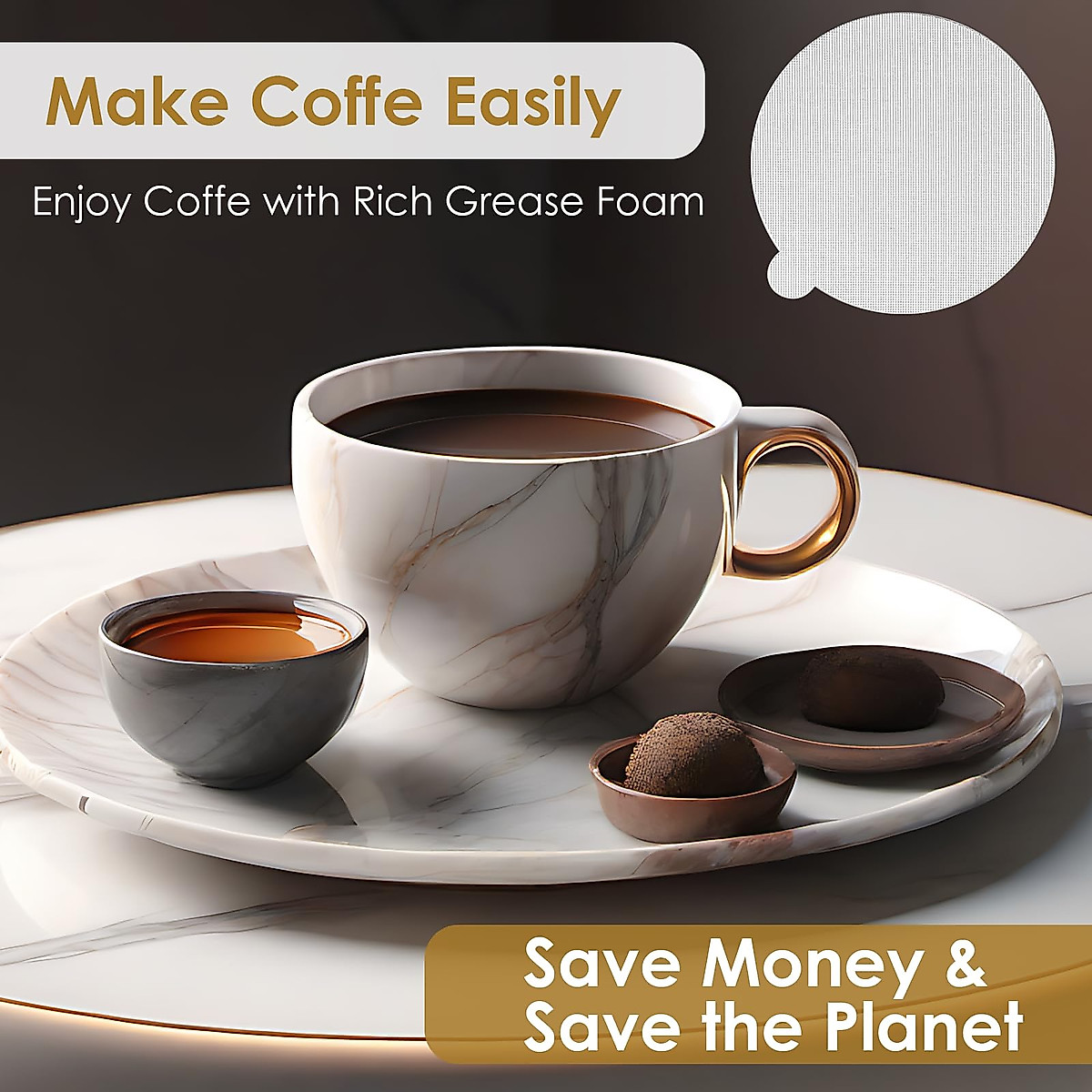 Prasacco 100 Pieces Reusable Aluminum Foil Lid Reusable Coffee Covers（37mm/1.45inch）