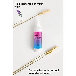 Fermented Rice Water Hair Mist for Hair Growth (8 oz) with Biotin and Lavender for Thicker and Fuller Looking Hair, Conditioning, Moisturizing, pH Balanced