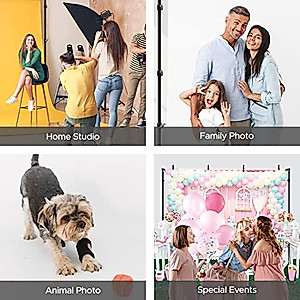 LimoStudio Large Heavy Duty 10 x 9.6 ft. (W x H) Backdrop Stands, Background Support System, Thicker Pole Diameter, Wide Leg Radius for Stable Positioning, Spring Clamps for Screens, AGG3012