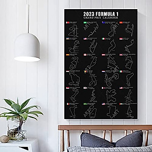 Wall Posters Formula 1 Calender 2023 Grand Prix Posters & Prints Canvas Wall Art Prints for Wall Decor Room Decor Bedroom Decor Gifts Posters 12x18inch(30x45cm) Unframe-Style-6