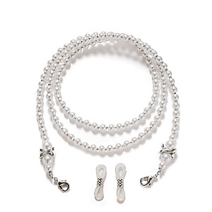OCR White Pearl Beaded Eyeglass Chain, Acrylic Pearl Glasses Lanyard Sunglasses Chain Eyewear String Holder for Women