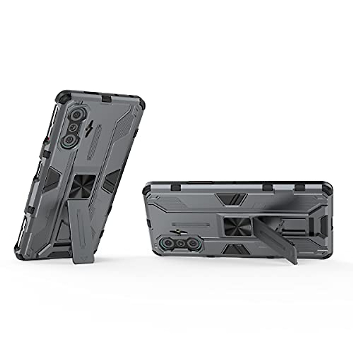 Compatible with Redmi K40 Gaming 5G Case,Shockproof Case Compatible with Xiaomi Redmi K40 Gaming 5G Case 2 in 1 Protective Cover Grey
