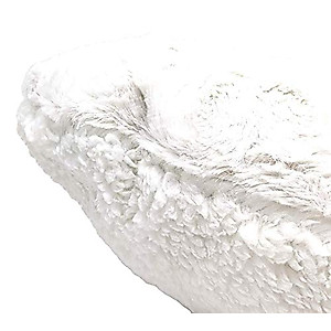 DaDalogy Bedding Luxury Dreamy White Faux Fur Heart Pillow - Lovely Valentine Gift Throw Cushion with Sewn Insert - Cute Romantic Soft Sherpa Backside | Upgraded- 16” x 14”