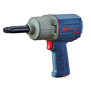 Ingersoll Rand 22235QTiMAX-2 1/2” Drive Air Impact Wrench with 2" Extended Anvil and Quiet Technology, 1,300 ft/lbs Powerful Torque Output, Lightweight, Titanium Hammer Case, Gray