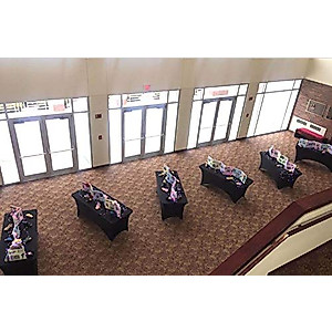 Premium Collection 6ft Tablecloth Rectangular Spandex Linen - Black Table Cloth Fitted Cover for 6 Foot Folding Table, Wedding Linens Banquet Cloths Rectangle Covers (2 Pack)