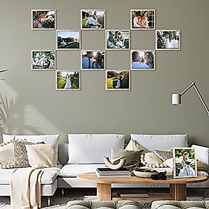 Lyeasw Rustic 8x10 Picture Frame Set of 12, Multi Woodgrain Farmhouse Photo Frames for Wall or Tabletop, Beige