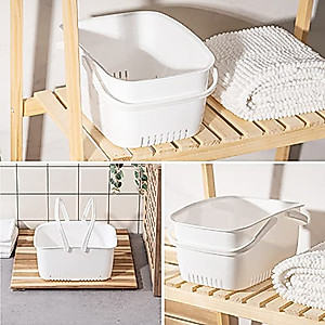 carrotez Shower Caddy Basket, Plastic Storage Basket for Bathroom, Shower Basket, Portable Storage Organizer with Handles for Bathroom, College Dorm, Bedroom, Kitchen