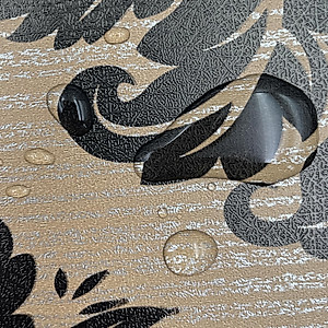 LovingWay Retro Damask Shelf Liner 17.7x177 Inch Peel & Stick Drawer Lining Paper Upgrade Worn Shoe Organizers Makeup Table Brown-Black