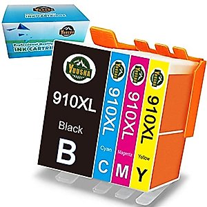 YUUSHA Compatible Ink Cartridge Replacement for HP 910XL 910 XL Ink Cartridge to use with HP OfficeJet Pro 8025 8025e 8020 8022 8035 8028 8015 Printer, 4 Pack