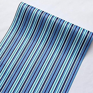 Yifely Mediterranean Blue Stripes Shelf Liner Removable Dresser Drawer Sticker Self-Adhesive Furniture Paper 17.7 Inch by 9.8 Feet