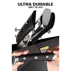 Dalstrong Tomato Slicing Knife - Gladiator Series Elite - 5" - Serrated Utility - German High Carbon Steel - Black Handle - Sheath Included - NSF Certified