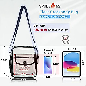 SPODEARS Clear Bag Stadium Approved 12x6x12 Clear Purses for Women Stadium Clear Bags for Concerts, Small Clear Tote Bag Festival Bag