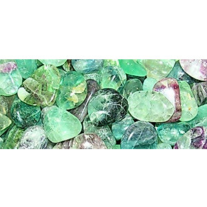 Zentron Crystal Collection: Natural Grade A Large Tumbled Rainbow Fluorite - Polished Authentic Wholesale Gemstones for Healing, Wicca, Reiki (1/2 Pound)