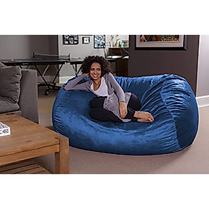 Sofa Sack - Plush Bean Bag Sofas with Super Soft Microsuede Cover - XL Memory Foam Stuffed Lounger Chairs For Kids, Adults, Couples - Jumbo Bean Bag Chair Furniture - Royal Blue 6'