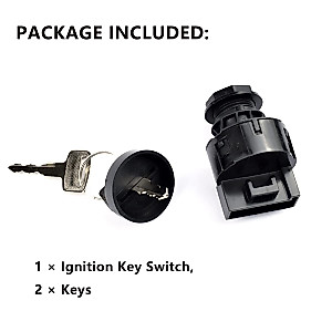 Ignition Key Switch Compatible with Polaris Sportsman 400 500 570 600 700 800 Ranger 400 425 500 570 700 800 900 1000 RZR 570 800 900 XP 1000 Replace 4011002 4012165 Off/on/Start 3 Position