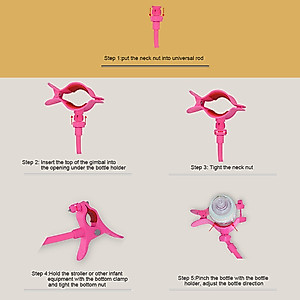 Baby Hands-Free Feeding Bottle Holder, can be rotated 360º, Used for Baby Stroller, Baby Crib, Feeding Support, can be Bent to The Desired Position