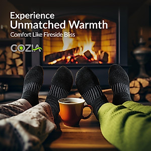 Merino Wool Socks Casual Warm Socks for Winter Cozy Boot Socks for Men & Women Black ML