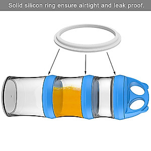 BeneLabel Snack Jars 3-Piece Twist Lock Stackable Containers Travel, Formula Travel Container for Storing Milk, Protein Powder, Snacks, Travel Items, BPA Free(Blue, 28oz)