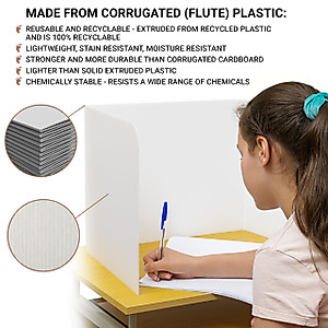 20-Pack Plastic Privacy Folders for Students, Classroom Must Haves, Desk Dividers for Students and Privacy Shields for Student Desks, Teacher Supplies for Classroom, School Supplies 45.35" x 13.5"