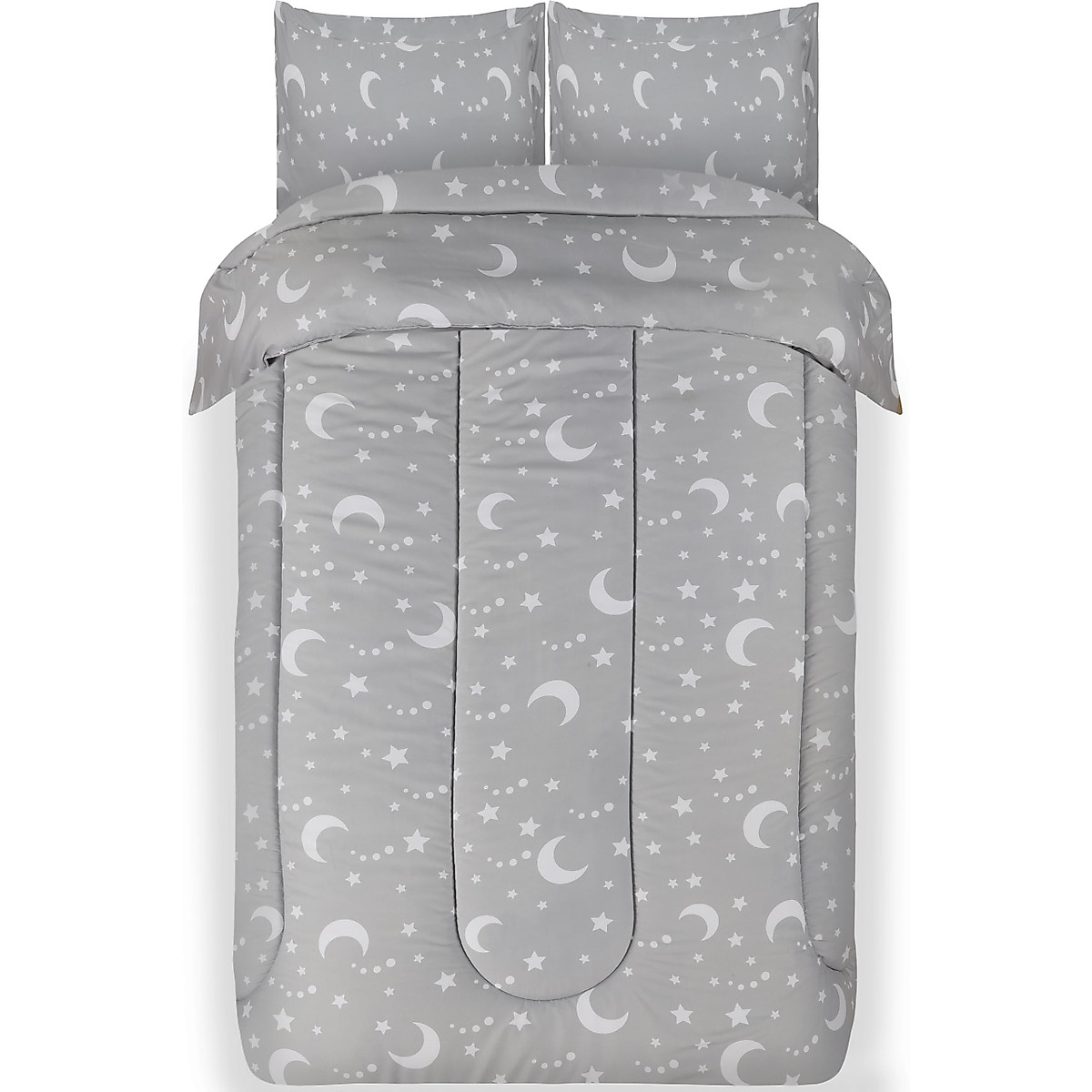 Utopia Bedding All Season Moon Star Comforter Set with 2 Pillow Cases, 3 Piece Soft Brushed Microfiber Kids Bedding Set for Boys/Girls, Machine Washable (Twin)