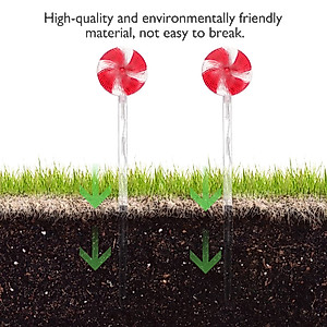 PRETYZOOM Solar Pathway Lights 1 Set Christmas Pathway Marker Light LED Solar Powered Xmas Candy Lollipop Ground Plug Light Lollipops Peppermint Sign for Home Garden Patio Solar Lights