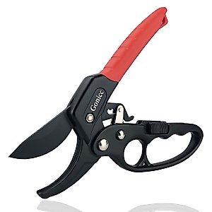 gonicc 8" Professional Ratchet Anvil Pruning Shears (GPPS-1011), Ratcheting Mechanism, Anvil groove design, Reinforced Design Handle, Garden Shears Clippers, Anvil Pruner, Hand Tools Scissors Loppers