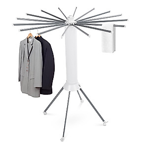Tripod Clothes Drying Rack, Octopus Cylinder Clothes Drying Rack, Portable Tripod Laundry Drying Rack, Clothing Coat Rack Stand Foldable Outdoor, Aluminum Clothes Hanger for Home Outdoors Travel