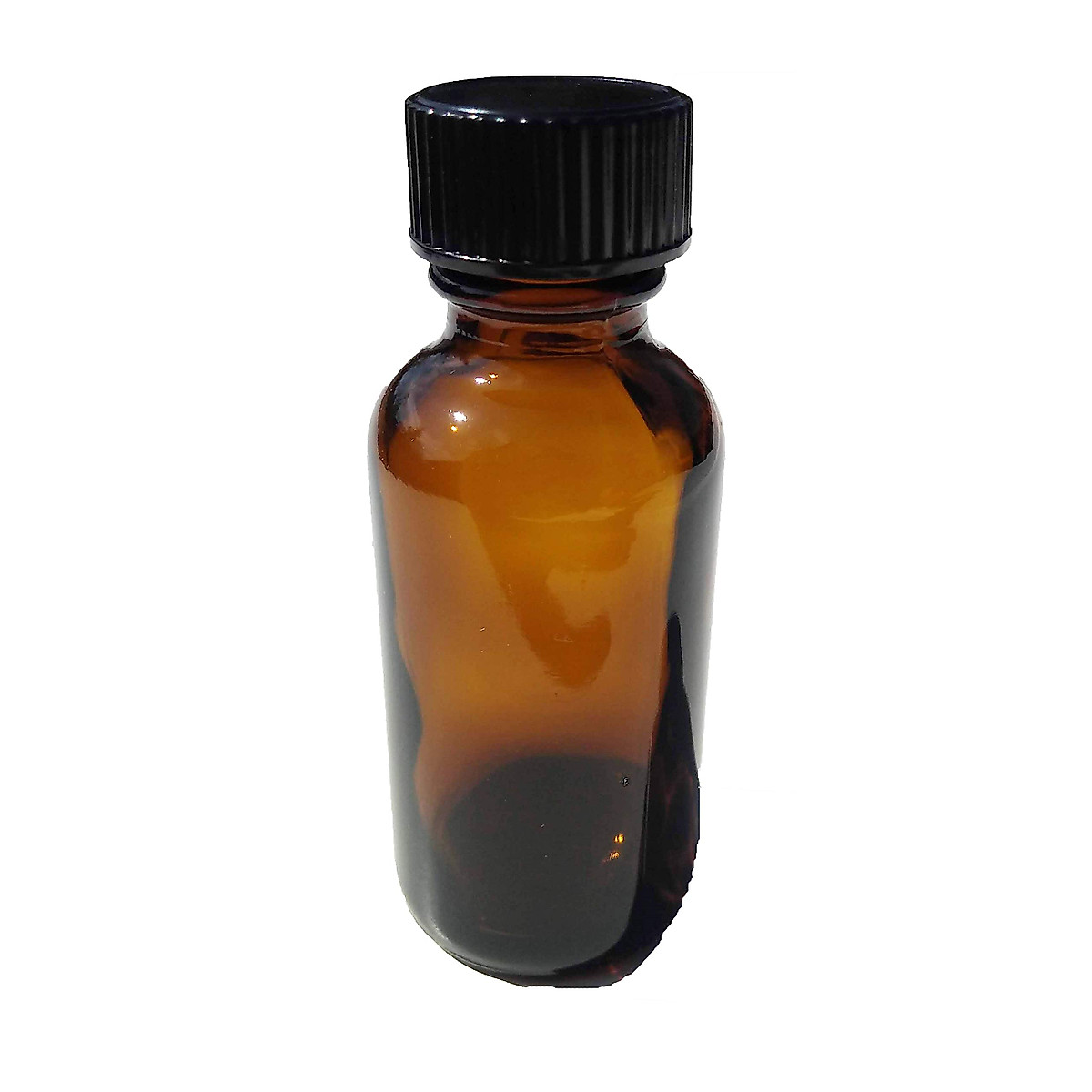 Dropper Stop® 1oz Amber Glass Boston Round Bottles (30mL) with Polycone Caps - Pack of 99