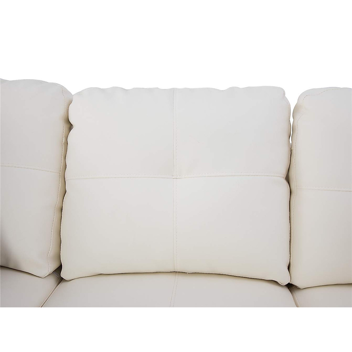 Ainehome Furniture Sectional Sofa Set, Living Room Sofa Set, Leather Sectional Sofa, Black & Ivory White Sofa Set (Right Hand Facing,#3)