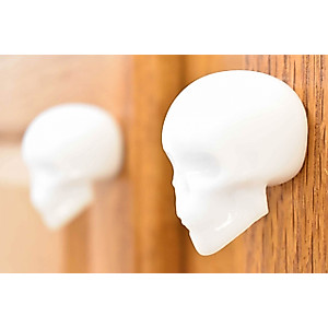 White Skull Door Knobs Drawer Knobs (Set of 2)