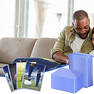 100 Pcs Topload Card Sleeves Transparent Top Loader Card Holders Protectors Thick Trading Card Top Loads Holder Easel Stands Clear Protective Sleeves Case for Baseball,Sports,Trading Cards(3x4 Inches)