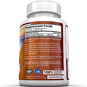 BRI Nutrition Selenium - Natural Antioxidant Supplements Helps to Fortify Immune System, Maintain Heart Health & Combat Free Radical Damage - 200mcg, 180 Vegetable Cellulose Capsules