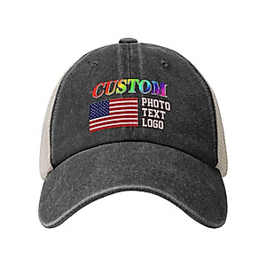 Custom Hat Custom Baseball Cap Personalized Design Your Photo/Text/Logo, Adjustable Men's and Women's Truck Driver Custom Hat