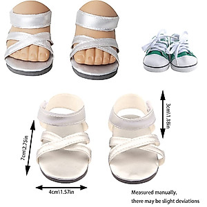 10 Pairs of 18 Inch Doll Shoes, BOSOIRSOU 2.75in Boots Dance Shoes Sandals Casual Shoes Canvas Shoes Fit for 18" American Girl Doll Accessories