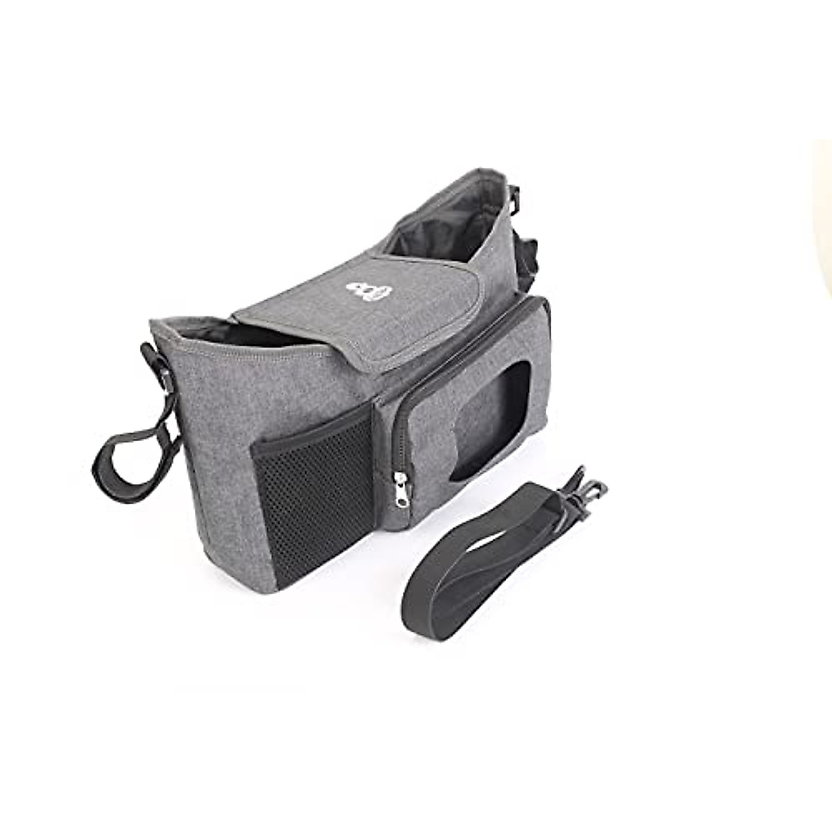 LittleXplorer Baby Stroller Organizer: Diaper Caddy - Extra Stroller Cup Holders - Wet Wipes Dispenser Pocket - Changing Pad and Toy Storage - Attaches to Single, Double, Jogging or Umbrella Stroller