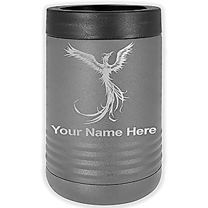 LaserGram Double Wall Insulated Beverage Can Holder, Phoenix, Personalized Engraving Included (Standard Can, Gray)