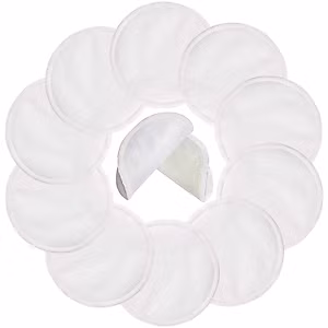 PINOWU Reusable Nursing Pads (10 Pack) for Breastfeeding Moms - 4.7 inch Washable Breastfeeding Nipple Pad for Maternity with Laundry Bag